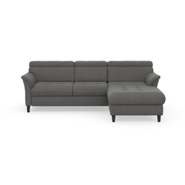 Sit & More Ecksofa SIT & MORE "Marano L-Form", grau, B:257cm T:166cm, 98% Polyester, 2% Polyamid, Sofas, Ecksofa, inklusive Kopfteilverstellung, wahlweise mit Bettfunktion, Bettkasten