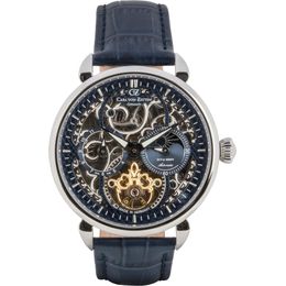 Automatikuhr Carl von Zeyten "Neukirch" Armbanduhren blau (blau, blau) Herren Uhren Armbanduhr, mechanische Uhr, Herrenuhr, Skelettuhr, Made in Germany