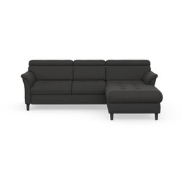 Sit & More Ecksofa SIT & MORE "Marano L-Form", grau (anthrazit), B:257cm T:166cm, 100% Polyester, Sofas, Ecksofa, inklusive Kopfteilverstellung, wahlweise mit Bettfunktion, Bettkasten