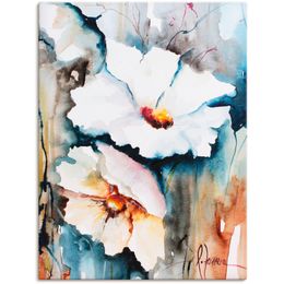 Wandbild Artland "Aquasblüten II" Bilder Gr. B/H: 60 cm x 80 cm, Leinwandbild Blumen Hochformat, 1 St., beige (naturfarben) Kunstdrucke als Alubild, Outdoorbild, Leinwandbild, Poster in verschied. Größen