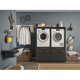 Mehrzweckschrank-Set LAUNDREEZY "LAUNDREEZY LDSK2" Kastenmöbel-Sets Gr. B/H/T: 135 cm x 162 cm x 67,5 cm, grau (anthrazit) Schranksysteme und Schrankserien Breite 135 cm