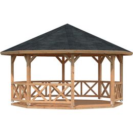 Holzpavillon Palmako "Betty" Pavillons Gr. B/H/T: 551 cm x 346 cm x 551 cm, braun (hellbraun) Feststehende Pavillons BxT: 551x551 cm, hellbraun