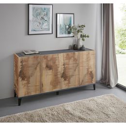 Sideboard Inosign "sunrise" Sideboards Gr. B/H/T: 160 cm x 82 cm x 40 cm, 3, schwarz (ahorn pereira, schiefer) Sideboards Breite 160 cm