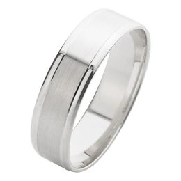 Trauring Firetti "Schmuck Geschenk Gold 375 Hochzeit Ehering "LIEBE"" Fingerringe Gr. 16,5, ohne Brillanten, Weißgold 375, 6 mm, weiß (weißgoldfarben) Trauringe Made in Germany, wahlweise mit oder ohne Brillanten