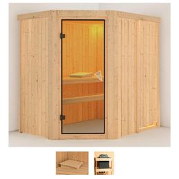 Karibu Sauna "Swantje" Saunen ohne Ofen beige (naturbelassen) Saunen