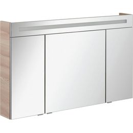 Spiegelschrank Fackelmann "CL 120 - Alaska-Esche" Schränke Gr. B/H/T: 120 cm x 71 cm x 16 cm, 3 St., silberfarben Bad-Spiegelschränke Badmöbel Breite 120 cm, 3 Türen, doppelseitig verspiegelt