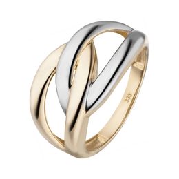 Fingerring Jobo Fingerringe Gr. 50, Gelbgold 333, goldfarben (gelbgold 333) Damen 333 Gold bicolor