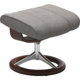 Fußhocker stressless "Consul" Hocker Gr. B/H/T: 54 cm x 41 cm x 39 cm, Struktur fein JASMINE, Signature Base Braun, grau (grey jasmine) Fußhocker mit Signature Base, Gestell Braun