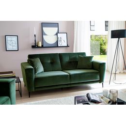 3-Sitzer TRENDS BY HG "Barcelona", gr&uuml;n (dunkelgr&uuml;n), B:196cm H:86cm T:89cm, Sofas, mit Metallfu&szlig;, frei im Raum stellbar