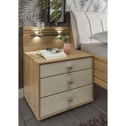 Nachtkonsole Wiemann "Kiruna, Eiche teilmassiv, Made in Germany, mit Soft-Close-Funktion" Sideboards Gr. B/H/T: 60 cm x 48 cm x 43 cm, braun (eiche teilmassiv, champagnerglas) in stilvoller Optik