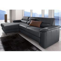 Sit & More Ecksofa SIT & MORE "Ascara L-Form", schwarz, B:251cm H:85cm T:165cm, NaturLeder;Luxus-Microfaser (100% Polyester);Softlux-Kunstleder;Primabelle-Microfaser (100% Polyester), Sofas, Ecksofa, inklusive Boxspring/Federkern-Polsterung, wahlweise mit Bettfunktion, Topseller
