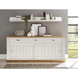 Sideboard Home Affaire "ORLANDO" Sideboards Gr. B/H/T: 215 cm x 95 cm x 50 cm, 3, weiß (pinie dekor) Sideboards Breite ca. 215 cm