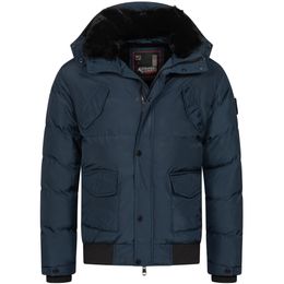 Winterjacke Alessandro Salvarini "ASLeonio", Herren, Gr. L, blau (navy), Obermaterial: 100% Polyester; Futter: 100% Polyester, Jacken, mit warmem Teddyfell und abnehmbarer Kapuze