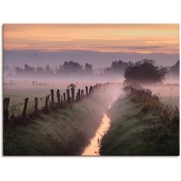 Wandbild Artland "Applaus für den Herbst..." Bilder Gr. B/H: 120 cm x 90 cm, Leinwandbild Felder, 1 St., orange als Leinwandbild, Poster, Wandaufkleber in verschied. Größen