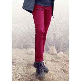 active by Lascana Trekkinghose LASCANA ACTIVE, Damen, Gr. 34, N-Gr, rot, Web, Obermaterial: 95% Polyamid, 5% Elasthan, unifarben, sportlich, Basic lang, Hosen, mit 3 Zipper Taschen