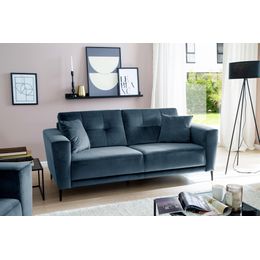 3-Sitzer TRENDS BY HG "Barcelona", blau (petrol), B:196cm H:86cm T:89cm, Sofas, mit Metallfu&szlig;, frei im Raum stellbar