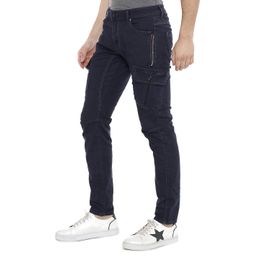 Cipo & Baxx Slim-fit-Jeans CIPO & BAXX Gr. 30, Länge 34, blau Herren Jeans mit Seitentaschen