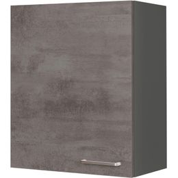 Hängeschrank Nobilia ""Riva", Ausrichtung wählbar, vormontiert" Schränke Gr. B/H/T: 60 cm x 72 cm x 37,2 cm, Türanschlag links, 1 St., front: beton schiefergrau nachbildung, korpus: Hängeschränke in drei Breiten: 30, 40 und 60 cm, mit Soft-Close-Funktion