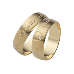 Trauring Firetti "Schmuck Geschenk Gold 375 Hochzeit Ehering "Ich liebe Dich"" Fingerringe Gr. 16,5, ohne Brillant, Gelbgold 375, 6 mm, gelb (gelbgoldfarben) Trauringe Made in Germany, wahlweise mit oder ohne Brillant