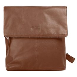 Cityrucksack wouwou Gr. B/H/T: 29 cm x 29 cm x 9 cm, braun (cognac) Rucksäcke echt Leder