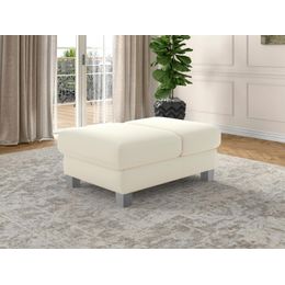 Sit & More Polsterhocker SIT & MORE "Dundee", beige (creme), B:75cm H:46cm, Hocker, Polsterhocker, mit Klappfunktion, Federkern und hochwertigen Edelstahlf&uuml;&szlig;en