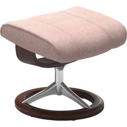 Fußhocker stressless "Consul" Hocker Gr. B/H/T: 54 cm x 41 cm x 39 cm, ROHLEDER Stoff Q2 FARON, Signature Base Braun, pink (light q2 faron) Fußhocker mit Signature Base, Gestell Braun