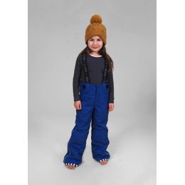 Schneehose WeeDo "POWDO Commander" Gr. 116, Normalgrößen, blau (blue) Kinder Hosen Schneefang mit Haken für Snowboardschuhe, Hosenbein zum Hochknöpfen