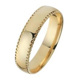 Trauring Firetti "Schmuck Geschenk Gold 750 Hochzeit Ehering "LIEBE"" Fingerringe Gr. 50, ohne Brillant, Gelbgold 375, 5 mm, goldfarben (gelbgoldfarben) Made in Germany, wahlweise mit oder ohne Brillant