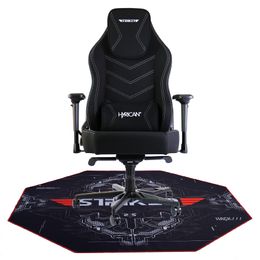 Hyrican Gaming-Stuhl "Striker "Runner" ergonomischer Gamingstuhl, Schreibtischstuhl" Stühle inklusive Bodenschutzmatte 1100x1100x2mm Gr. H: 125 cm, Stoff, Stahl, schwarz (schwarz, schwarz) Gamingstühle