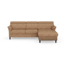 Sit & More Ecksofa SIT & MORE "Marano L-Form", braun (macciato), B:257cm T:166cm, 100% Polyester, Sofas, Ecksofa, inklusive Kopfteilverstellung, wahlweise mit Bettfunktion, Bettkasten