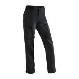 Funktionshose Maier Sports "Nata" Gr. 20, Kurzgrößen, schwarz Damen Hosen Funktionshosen Wanderhose, zipp-off Outdoor-Hose, 3 Taschen, Regular Fit