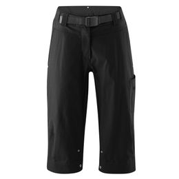 Fahrradhose Gonso "Ruth 3/4" Gr. 40, Normalgrößen, schwarz Damen Hosen 34 Radhose, Innenhose mit Sitzpolster, Bund inkl. Gürtel