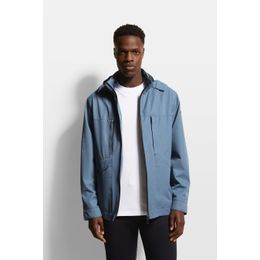 Langjacke Bugatti, Herren, Gr. 50, blau (hellblau), 100% Polyester, regular fit, Manschette, Jacken, mit abnehmbarer Kapuze