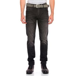 Cipo & Baxx Slim-fit-Jeans CIPO & BAXX Gr. 32, Länge 34, schwarz Herren Jeans im Slim-Fit Schnitt