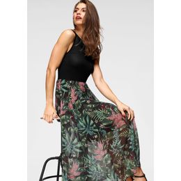 Sommerkleid Aniston SELECTED Gr. 40, N-Gr, bunt (schwarz, grün, gelb, rosé, blau) Damen Kleider Freizeitkleider mit buntem Rockteil