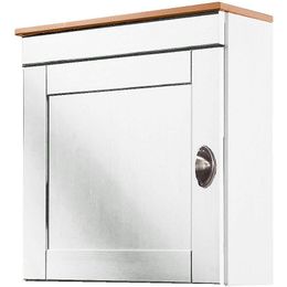 Hängeschrank Home Affaire "Oslo" Schränke Gr. B/H/T: 50 cm x 55 cm x 29 cm, 1 St., gelb (cremefarben, honigfarben) 50 cm breit, aus massiver Kiefer, 1 Tür, Metallgriff, Landhaus-Optik