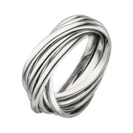 Fingerring Jobo Fingerringe Gr. 52, Silber 925 (Sterlingsilber), silberfarben (silber 925) Damen verschlungen 925 Silber