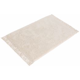 Badematte Home Affaire "Finca" Badematten Gr. rechteckig (90cm x 160cm), Baumwolle (Bio-Baumwolle), beige (natur) Fransen, Boho, Badteppich, Bio-Baumwolle, auch als 3 teiliges Set