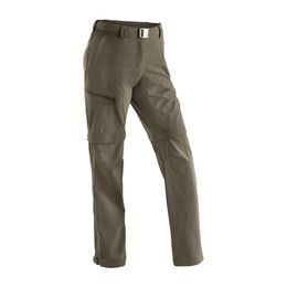 Funktionshose Maier Sports "Nata" Gr. 48, Normalgrößen, beige (dunkelbeige) Damen Hosen Funktionshosen Wanderhose, zipp-off Outdoor-Hose, 3 Taschen, Regular Fit