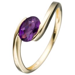 Goldring Jobo Gr. 52, gold (gelbgold 333), Fingerringe, Damen, 52, Gelbgold 333, Goldring, 333 Gold mit Amethyst