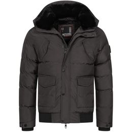 Winterjacke Alessandro Salvarini "ASLeonio", Herren, Gr. L, grau (dunkelgrau), Obermaterial: 100% Polyester; Futter: 100% Polyester, Jacken, mit warmem Teddyfell und abnehmbarer Kapuze