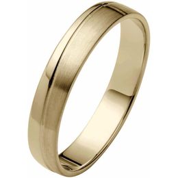 Trauring Firetti "Schmuck Geschenk Gold 375 Hochzeit Ehering "LIEBE"" Fingerringe Gr. 16,5, ohne Brillanten, Gelbgold 585, 4 mm, goldfarben (gelbgoldfarben) Made in Germany, wahlweise mit oder ohne Brillanten