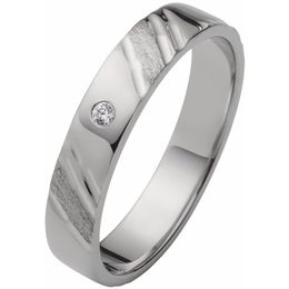 Trauring Firetti "Schmuck Geschenk Hochzeit Ehering "LIEBE"" Fingerringe Gr. 17, mit Zirkonia, Silber 925 (Sterlingsilber), 4 mm, silberfarben (silberfarben, kristallweiß) Trauringe wahlweise mit oder ohne Zirkonia