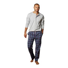 Pyjama s.Oliver Gr. 52/54, grau (grau-meliert) Herren Homewear-Sets in langer Form mit Knopfleiste