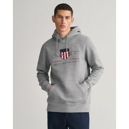 Hoodie Gant "REG ARCHIVE SHIELD HOODIE" Gr. 4XL, grau (grey melange) Herren Sweatshirts mit modischer Logostickerei auf der Brust