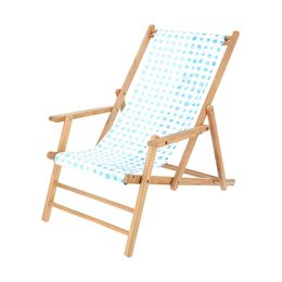 Jan Kurtz - Maxx Deckchair Teakholz, Bezug Designers Guild Amlapura Aqua