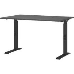 Germania Schreibtisch Porto, mechanisch höheneinstellbar, C-Fuß, B 1200 x T 800 x H 680-910 mm, schwarz/graphit