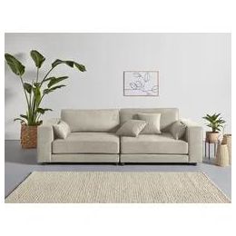 3-Sitzer OTTO products "Grenette" Sofas Gr. B/H/T: 244cm x 77cm x 100cm, Struktur (recyceltes Polyester), beige Modulsofa, im Baumwoll-Leinenmix oder aus recycelten Stoffen