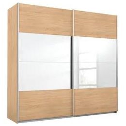 Schwebetürenschrank Rauch "Quadra" Schränke Gr. B/H/T: 226 cm x 210 cm x 62 cm, 2 St., braun (struktureichefarben hell, spiegel) mit Spiegelelementen