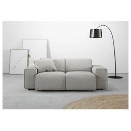 2-Sitzer Andas "Glimminge auch in Breitcord + Feincord Easy care-Bezug" Sofas Gr. B/H/T: 194cm x 71cm x 101cm, Bouclé, silberfarben (silber) besondere Kedernähte,, Zierkissen